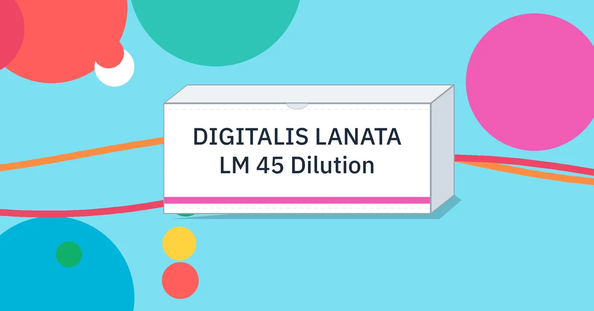 Symbolbild: Packung mit der Aufschrift DIGITALIS LANATA LM 45 Dilution (PZN 12842017) – Verfügbarkeit und Bezug in Apotheken in Frankfurt am Main