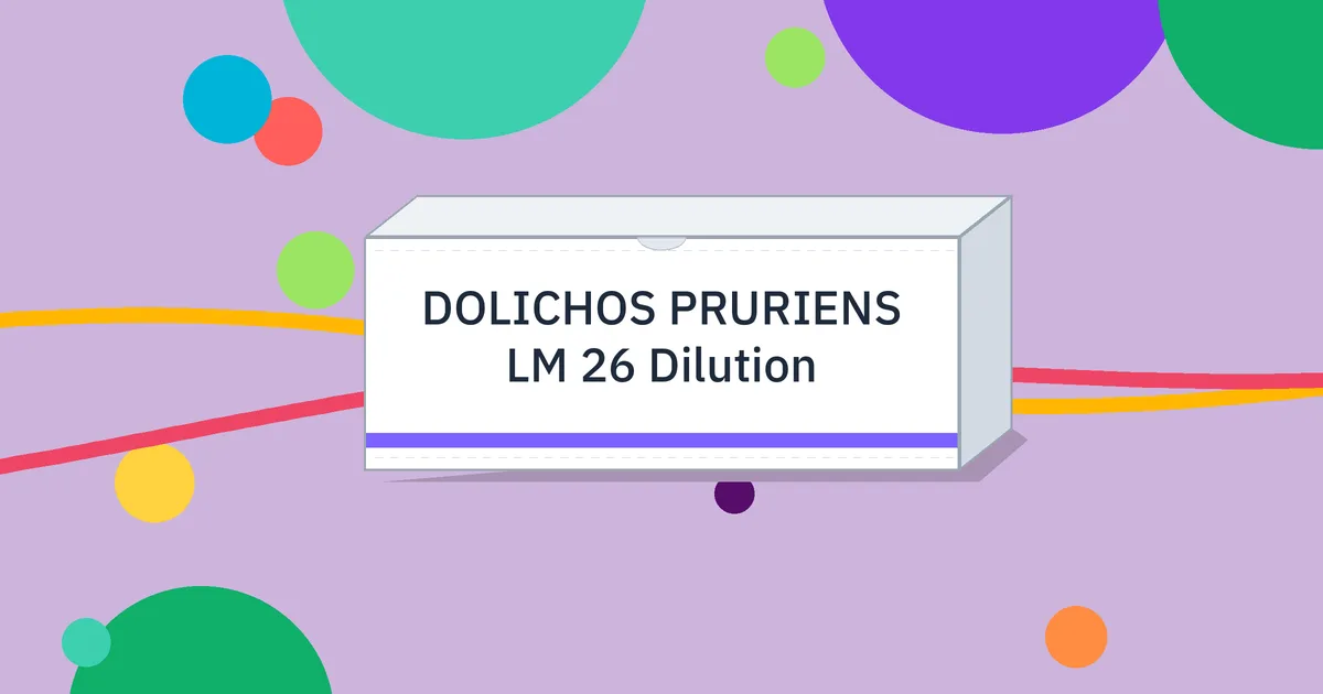 Symbolbild: Packung mit der Aufschrift DOLICHOS PRURIENS LM 26 Dilution (PZN 13466711) – Verfügbarkeit und Bezug in Apotheken in Frankfurt am Main