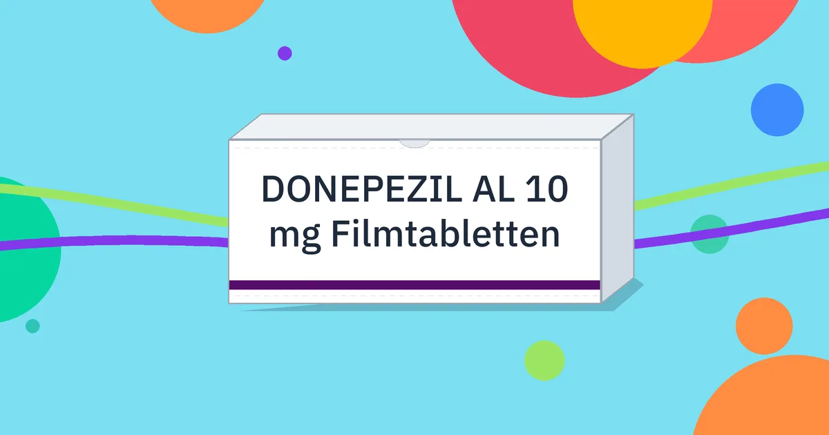 Symbolbild: Packung mit der Aufschrift DONEPEZIL AL 10 mg Filmtabletten (PZN 09282388) – Verfügbarkeit und Bezug in Apotheken in Frankfurt am Main