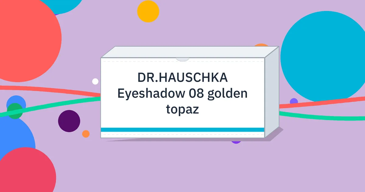 Symbolbild: Packung mit der Aufschrift DR.HAUSCHKA Eyeshadow 08 golden topaz (PZN 18651459) – Verfügbarkeit und Bezug in Apotheken in Frankfurt am Main