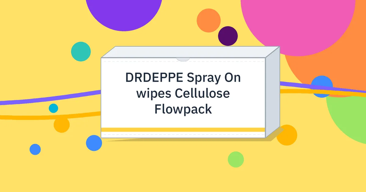 Symbolbild: Packung mit der Aufschrift DRDEPPE Spray On wipes Cellulose Flowpack (PZN 19784903) – Verfügbarkeit und Bezug in Apotheken in Frankfurt am Main