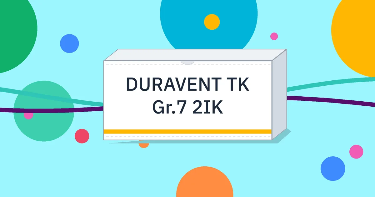 Symbolbild: Packung mit der Aufschrift DURAVENT TK Gr.7 2IK (PZN 04459770) – Verfügbarkeit und Bezug in Apotheken in Frankfurt am Main