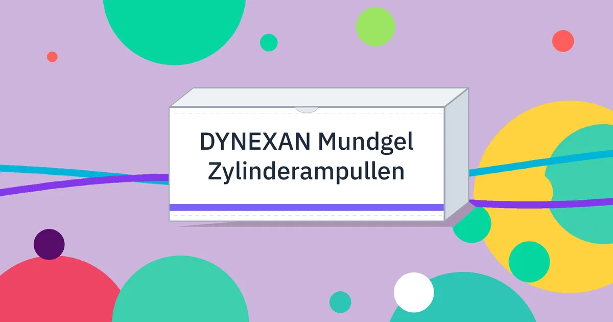 Symbolbild: Packung mit der Aufschrift DYNEXAN Mundgel Zylinderampullen (PZN 01662938) – Verfügbarkeit und Bezug in Apotheken in Frankfurt am Main