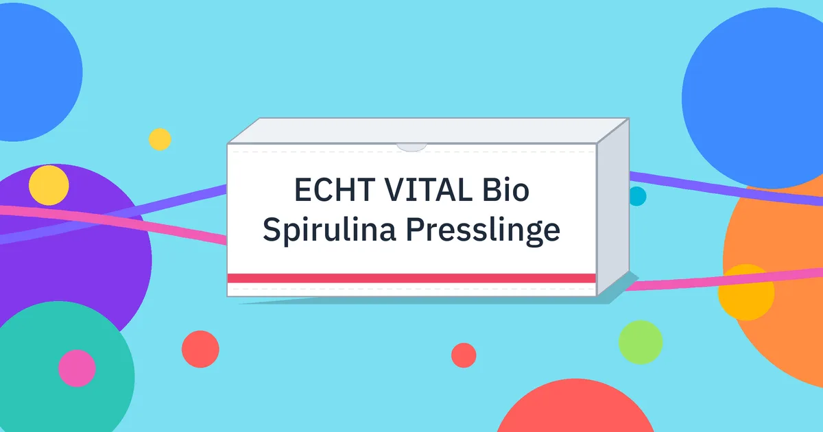 Symbolbild: Packung mit der Aufschrift ECHT VITAL Bio Spirulina Presslinge (PZN 16850717) – Verfügbarkeit und Bezug in Apotheken in Frankfurt am Main