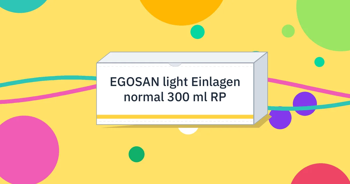 Symbolbild: Packung mit der Aufschrift EGOSAN light Einlagen normal 300 ml RP (PZN 16803801) – Verfügbarkeit und Bezug in Apotheken in Frankfurt am Main