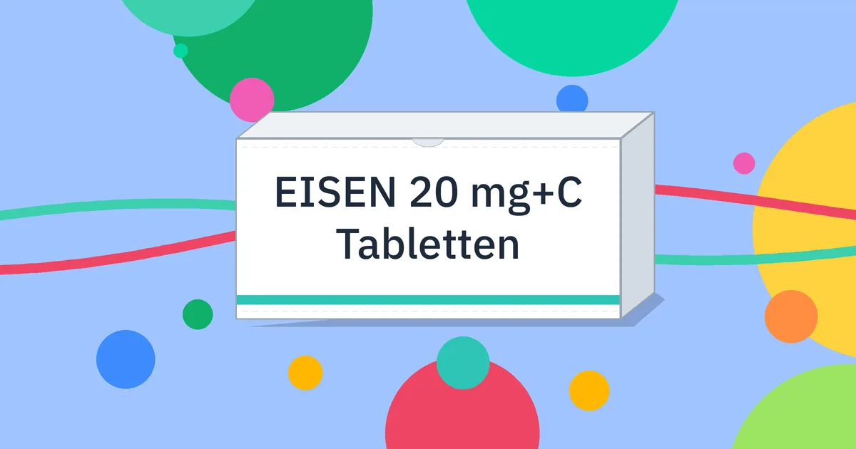 Symbolbild: Packung mit der Aufschrift EISEN 20 mg+C Tabletten (PZN 20587786) – Verfügbarkeit und Bezug in Apotheken in Frankfurt am Main