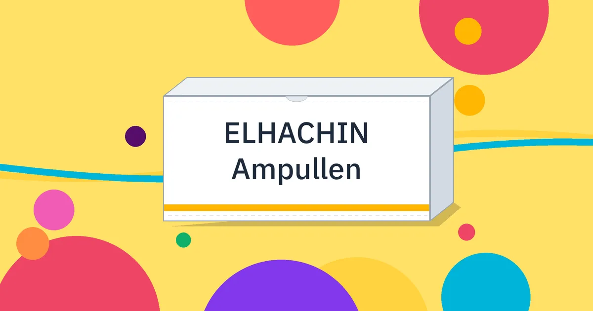 Symbolbild: Packung mit der Aufschrift ELHACHIN Ampullen (PZN 04189595) – Verfügbarkeit und Bezug in Apotheken in Frankfurt am Main
