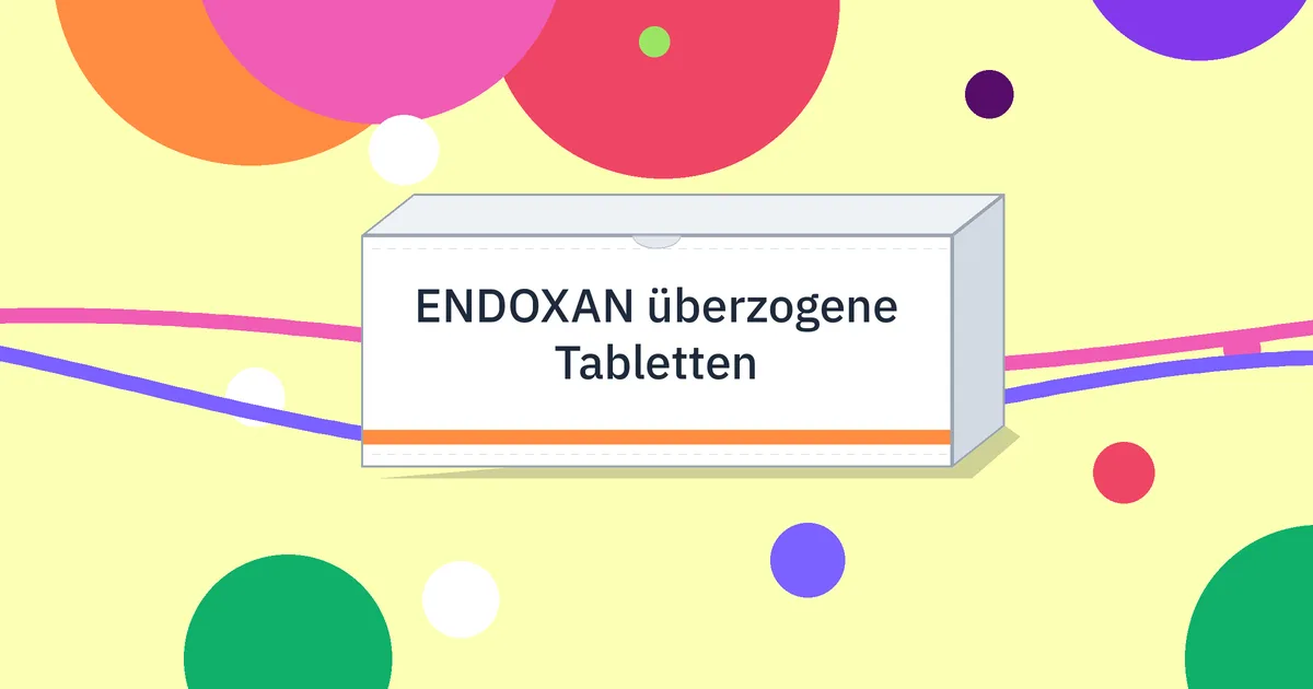 Symbolbild: Packung mit der Aufschrift ENDOXAN überzogene Tabletten (PZN 00334534) – Verfügbarkeit und Bezug in Apotheken in Frankfurt am Main