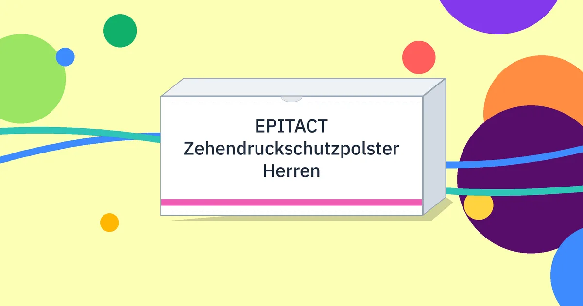 Symbolbild: Packung mit der Aufschrift EPITACT Zehendruckschutzpolster Herren (PZN 14290444) – Verfügbarkeit und Bezug in Apotheken in Frankfurt am Main