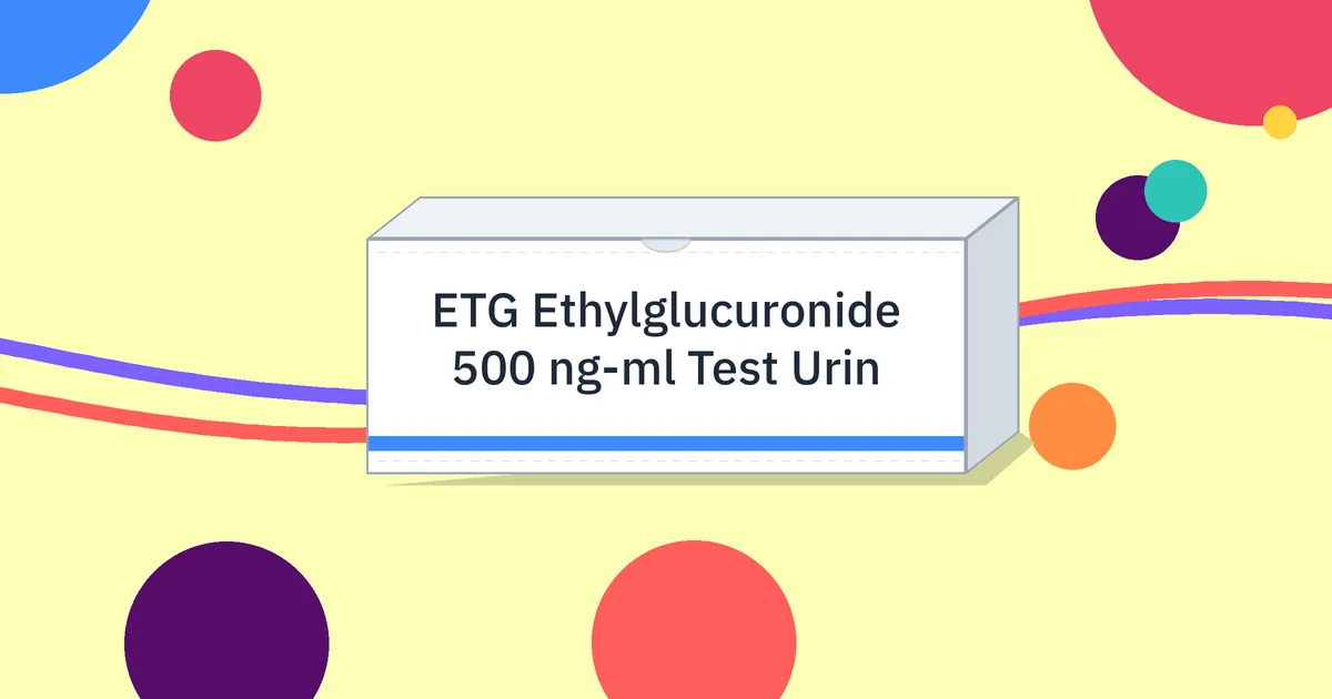 Symbolbild: Packung mit der Aufschrift ETG Ethylglucuronide 500 ng-ml Test Urin (PZN 17590164) – Verfügbarkeit und Bezug in Apotheken in Frankfurt am Main