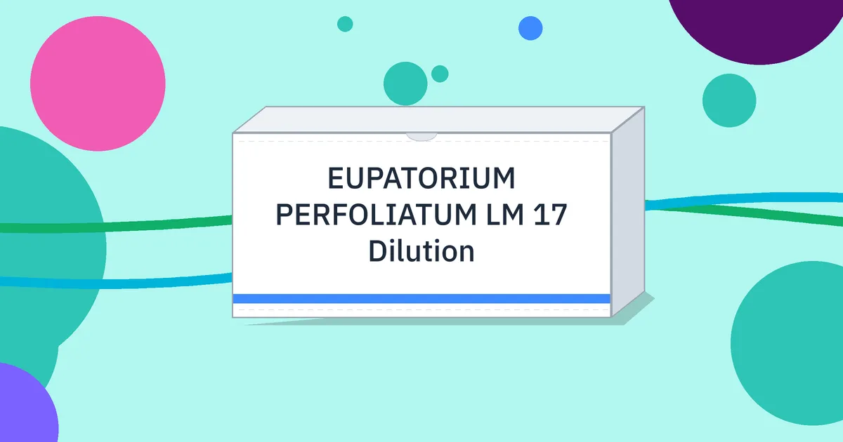 Symbolbild: Packung mit der Aufschrift EUPATORIUM PERFOLIATUM LM 17 Dilution (PZN 12846274) – Verfügbarkeit und Bezug in Apotheken in Frankfurt am Main