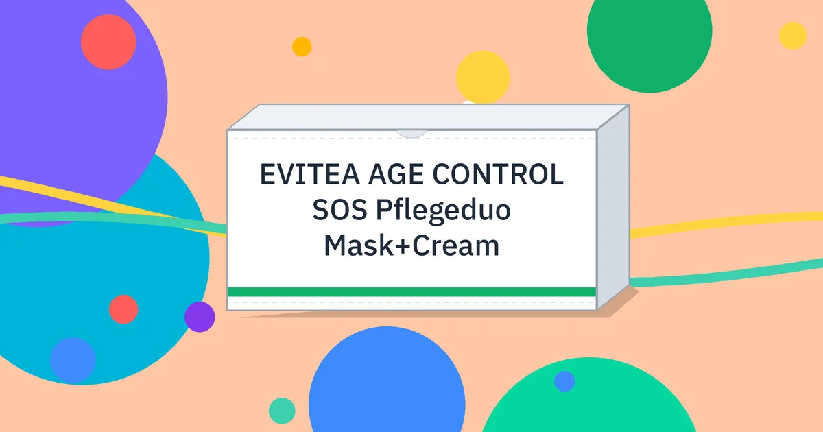 Symbolbild: Packung mit der Aufschrift EVITEA AGE CONTROL SOS Pflegeduo Mask+Cream (PZN 16611556) – Verfügbarkeit und Bezug in Apotheken in Frankfurt am Main