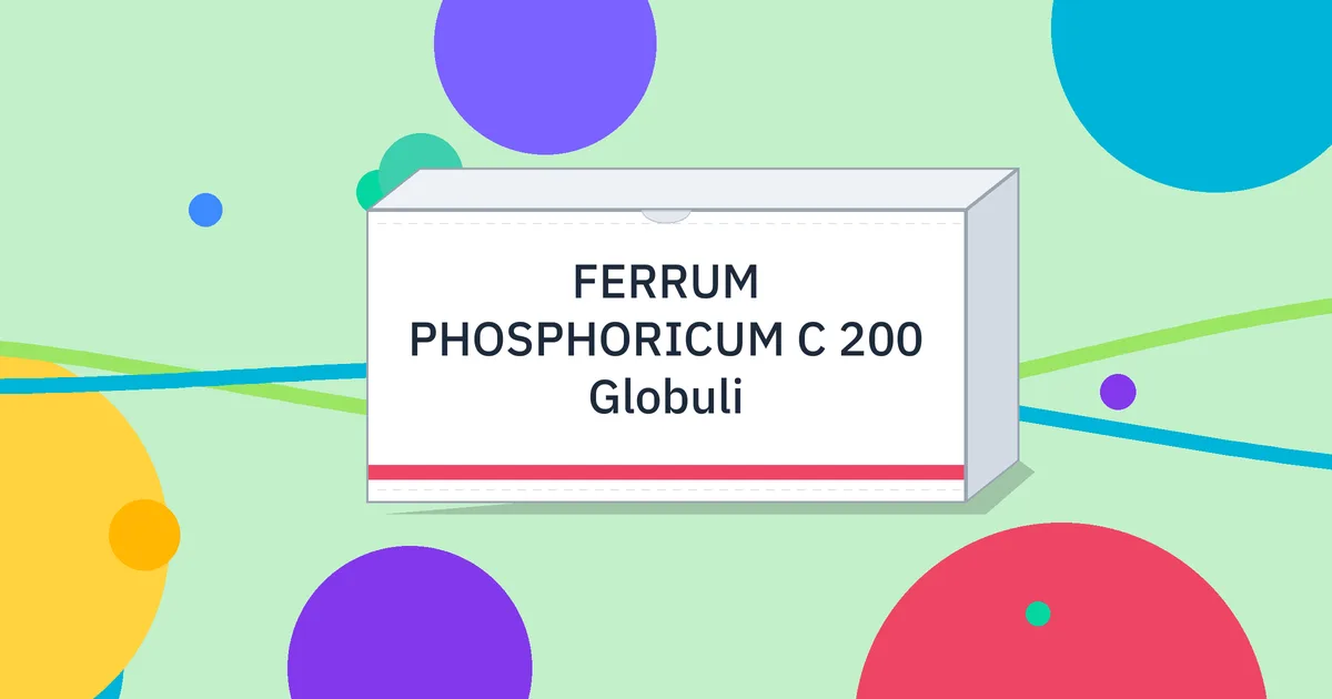 Symbolbild: Packung mit der Aufschrift FERRUM PHOSPHORICUM C 200 Globuli (PZN 15304504) – Verfügbarkeit und Bezug in Apotheken in Frankfurt am Main