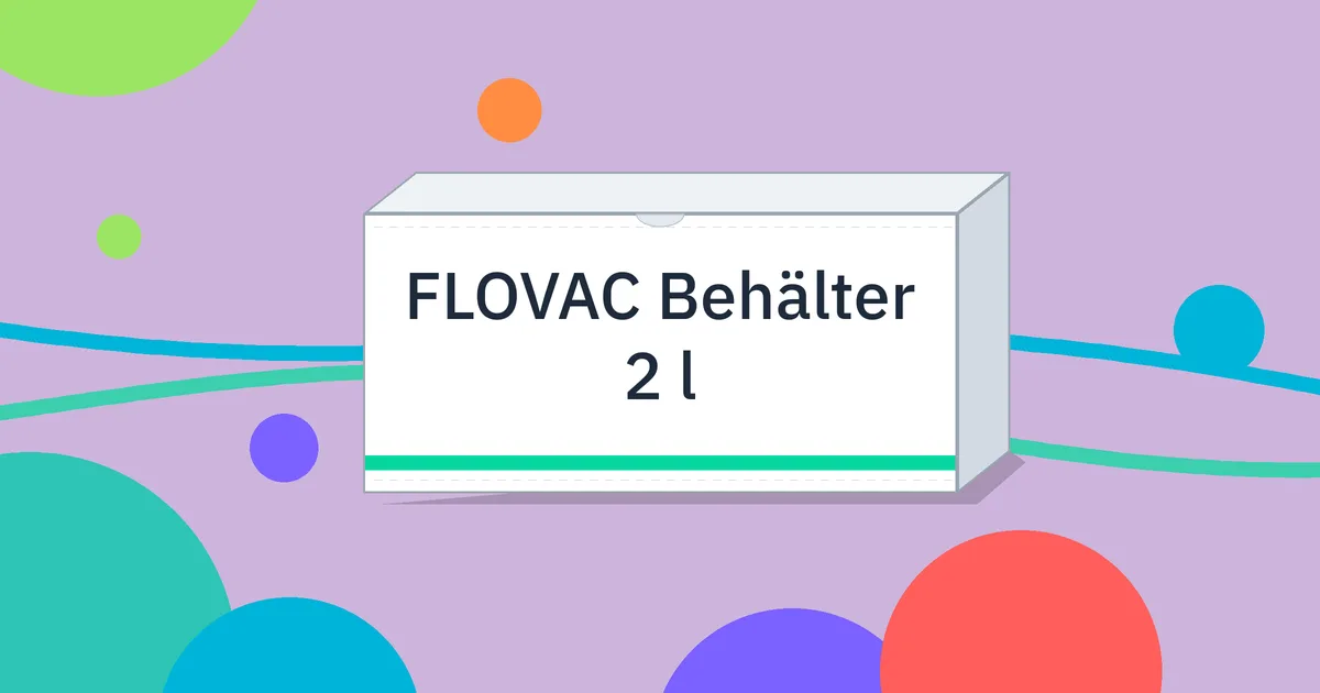 Symbolbild: Packung mit der Aufschrift FLOVAC Behälter 2 l (PZN 13930031) – Verfügbarkeit und Bezug in Apotheken in Frankfurt am Main