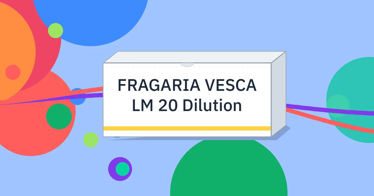 Symbolbild: Packung mit der Aufschrift FRAGARIA VESCA LM 20 Dilution (PZN 13490738) – Verfügbarkeit und Bezug in Apotheken in Frankfurt am Main