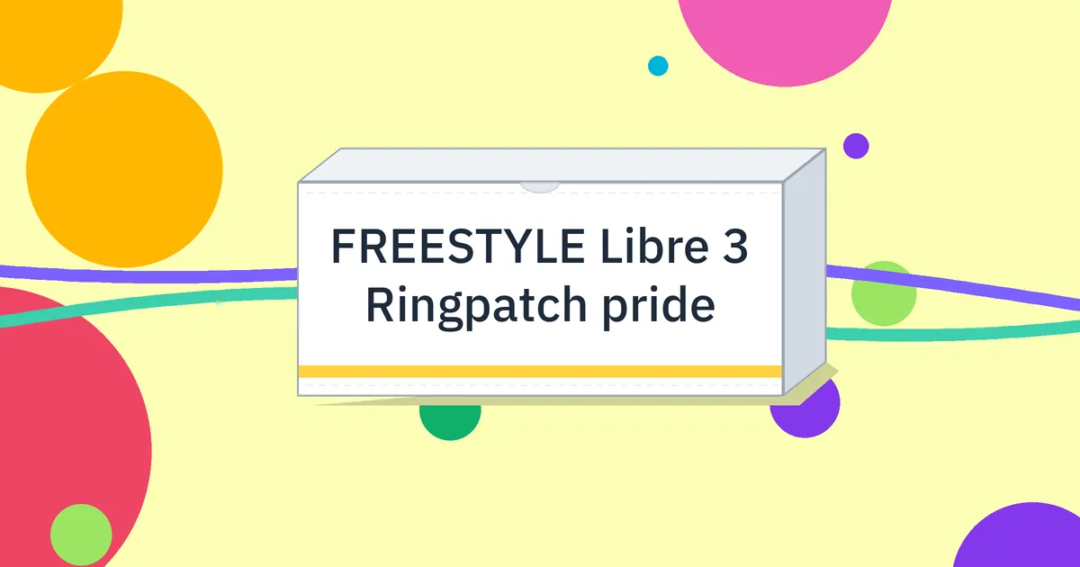 Symbolbild: Packung mit der Aufschrift FREESTYLE Libre 3 Ringpatch pride (PZN 19866742) – Verfügbarkeit und Bezug in Apotheken in Frankfurt am Main