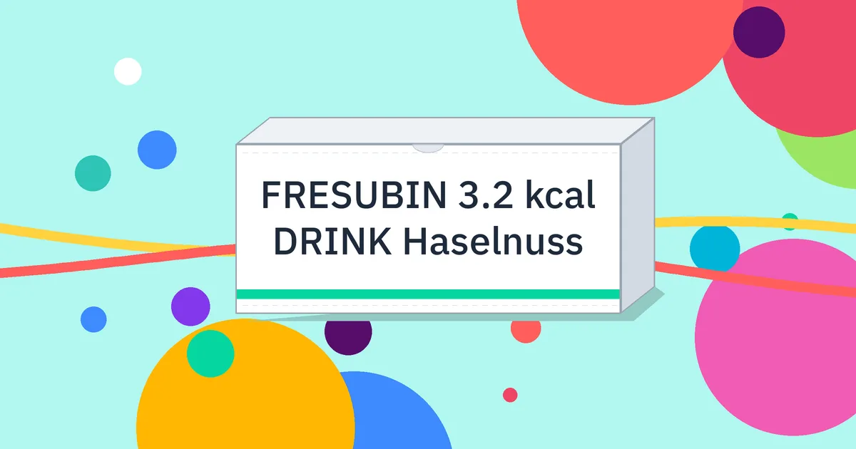 Symbolbild: Packung mit der Aufschrift FRESUBIN 3.2 kcal DRINK Haselnuss (PZN 12546721) – Verfügbarkeit und Bezug in Apotheken in Frankfurt am Main