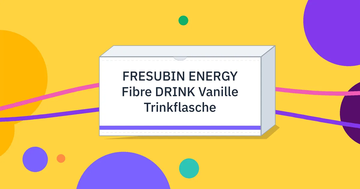 Symbolbild: Packung mit der Aufschrift FRESUBIN ENERGY Fibre DRINK Vanille Trinkflasche (PZN 14359992) – Verfügbarkeit und Bezug in Apotheken in Frankfurt am Main