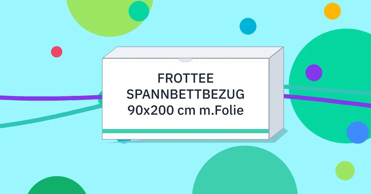 Symbolbild: Packung mit der Aufschrift FROTTEE SPANNBETTBEZUG 90x200 cm m.Folie (PZN 01355774) – Verfügbarkeit und Bezug in Apotheken in Frankfurt am Main
