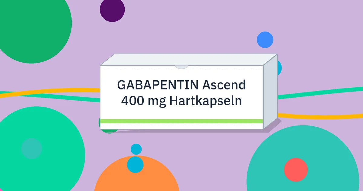 Symbolbild: Packung mit der Aufschrift GABAPENTIN Ascend 400 mg Hartkapseln (PZN 18325458) – Verfügbarkeit und Bezug in Apotheken in Frankfurt am Main