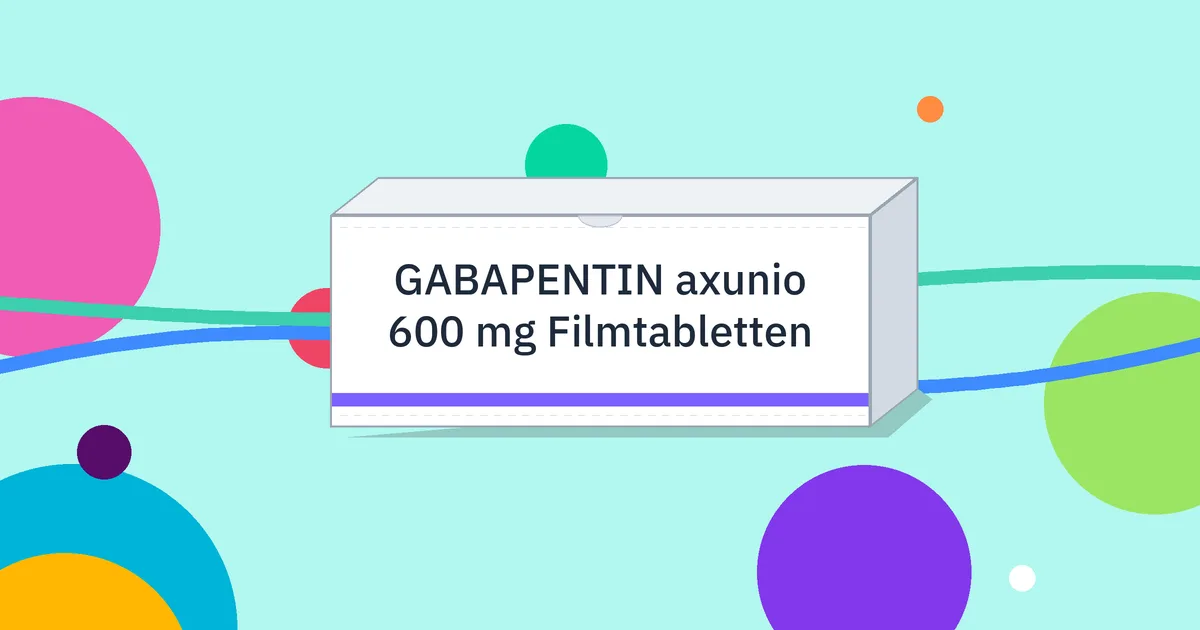 Symbolbild: Packung mit der Aufschrift GABAPENTIN axunio 600 mg Filmtabletten (PZN 18705014) – Verfügbarkeit und Bezug in Apotheken in Frankfurt am Main