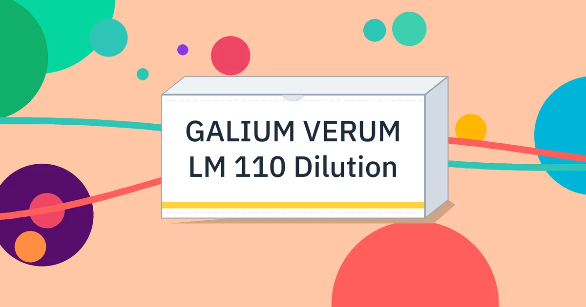 Symbolbild: Packung mit der Aufschrift GALIUM VERUM LM 110 Dilution (PZN 13497893) – Verfügbarkeit und Bezug in Apotheken in Frankfurt am Main
