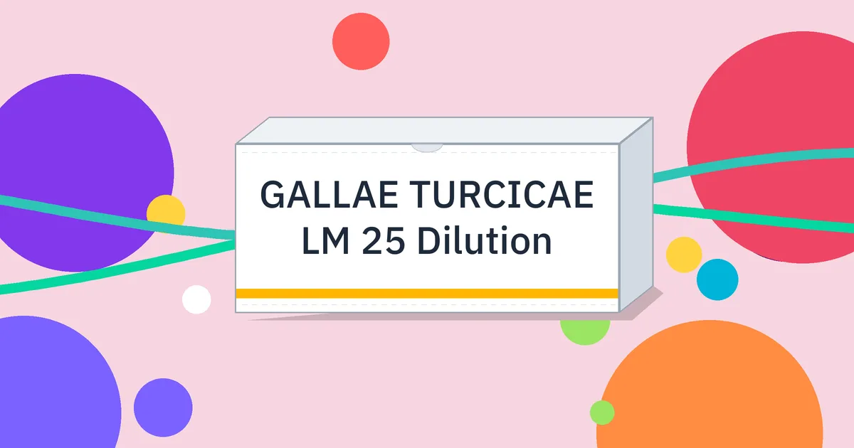 Symbolbild: Packung mit der Aufschrift GALLAE TURCICAE LM 25 Dilution (PZN 13498208) – Verfügbarkeit und Bezug in Apotheken in Frankfurt am Main