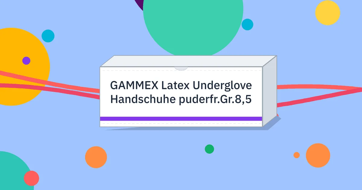 Symbolbild: Packung mit der Aufschrift GAMMEX Latex Underglove Handschuhe puderfr.Gr.8,5 (PZN 11298221) – Verfügbarkeit und Bezug in Apotheken in Frankfurt am Main