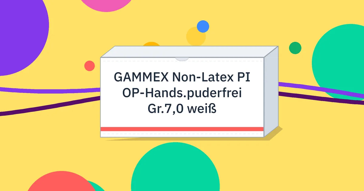 Symbolbild: Packung mit der Aufschrift GAMMEX Non-Latex PI OP-Hands.puderfrei Gr.7,0 weiß (PZN 11614633) – Verfügbarkeit und Bezug in Apotheken in Frankfurt am Main