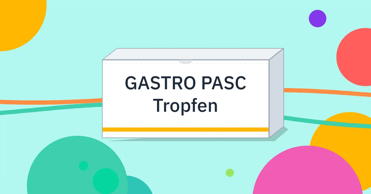 Symbolbild: Packung mit der Aufschrift GASTRO PASC Tropfen (PZN 11169966) – Verfügbarkeit und Bezug in Apotheken in Frankfurt am Main