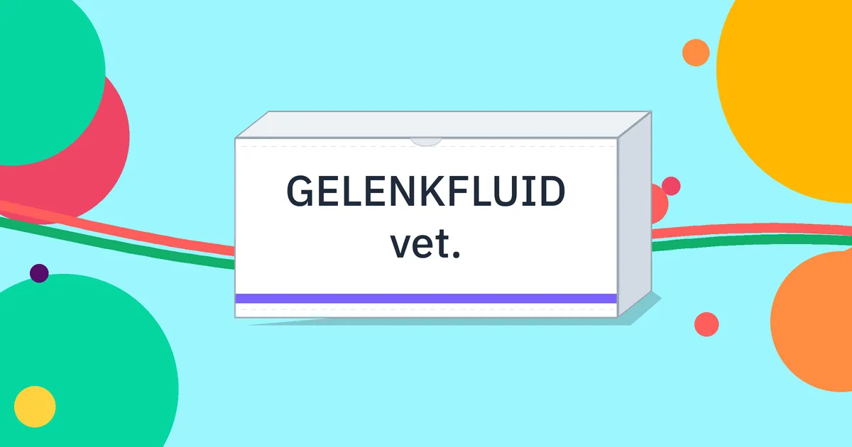 Symbolbild: Packung mit der Aufschrift GELENKFLUID vet. (PZN 06498834) – Verfügbarkeit und Bezug in Apotheken in Frankfurt am Main
