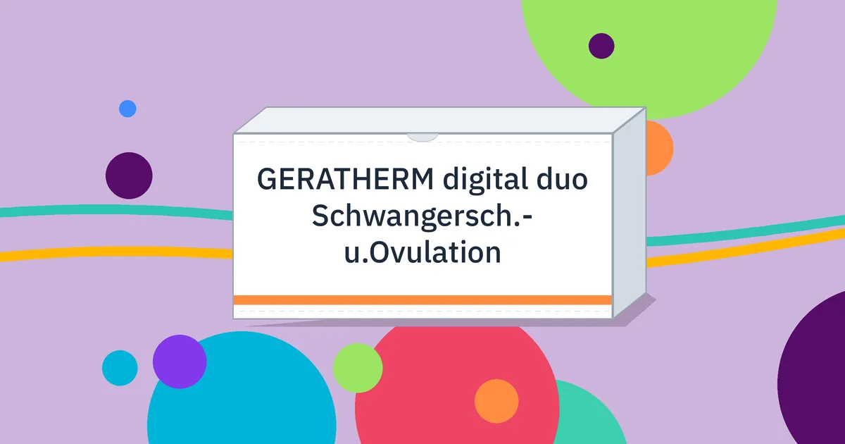 Symbolbild: Packung mit der Aufschrift GERATHERM digital duo Schwangersch.- u.Ovulation (PZN 19179705) – Verfügbarkeit und Bezug in Apotheken in Frankfurt am Main