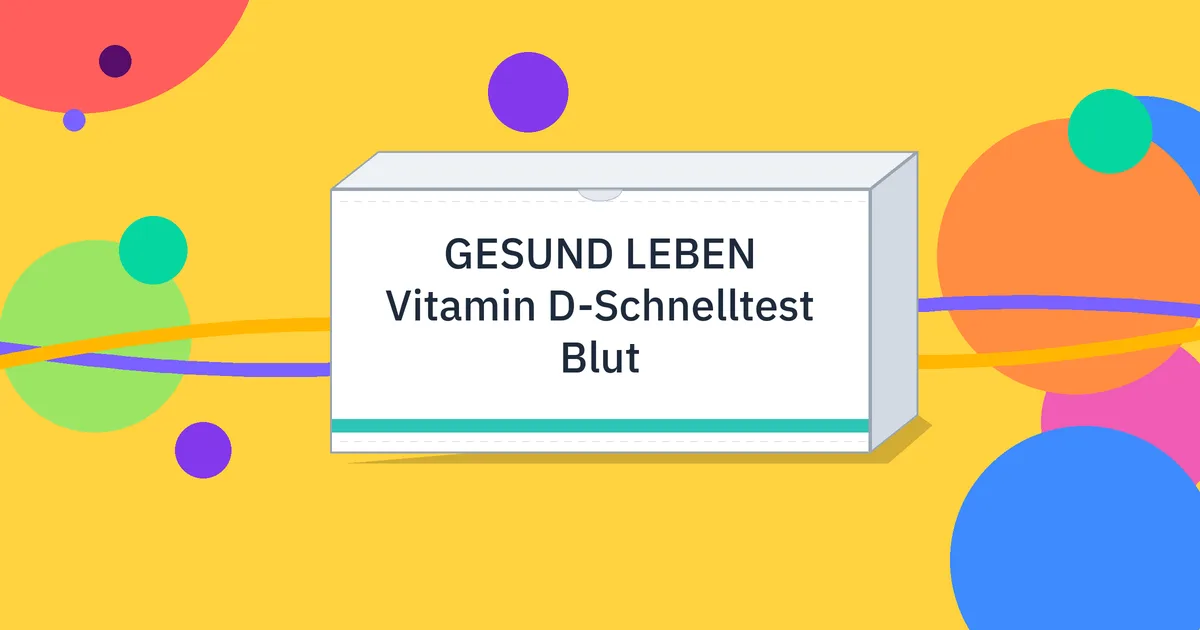 Symbolbild: Packung mit der Aufschrift GESUND LEBEN Vitamin D-Schnelltest Blut (PZN 19365313) – Verfügbarkeit und Bezug in Apotheken in Frankfurt am Main