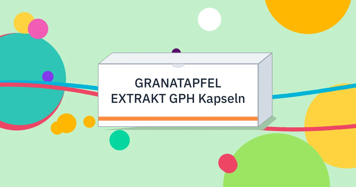 Symbolbild: Packung mit der Aufschrift GRANATAPFEL EXTRAKT GPH Kapseln (PZN 03172262) – Verfügbarkeit und Bezug in Apotheken in Frankfurt am Main