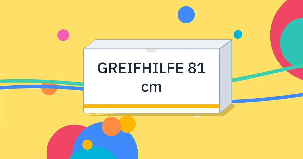 Symbolbild: Packung mit der Aufschrift GREIFHILFE 81 cm (PZN 14267391) – Verfügbarkeit und Bezug in Apotheken in Frankfurt am Main