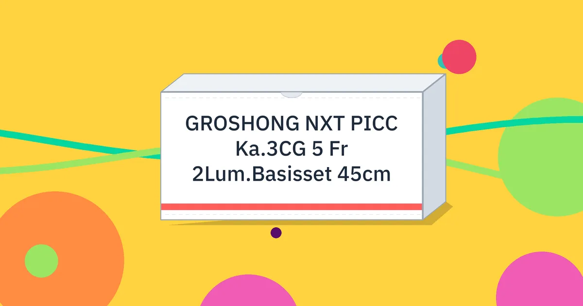 Symbolbild: Packung mit der Aufschrift GROSHONG NXT PICC Ka.3CG 5 Fr 2Lum.Basisset 45cm (PZN 12777691) – Verfügbarkeit und Bezug in Apotheken in Frankfurt am Main