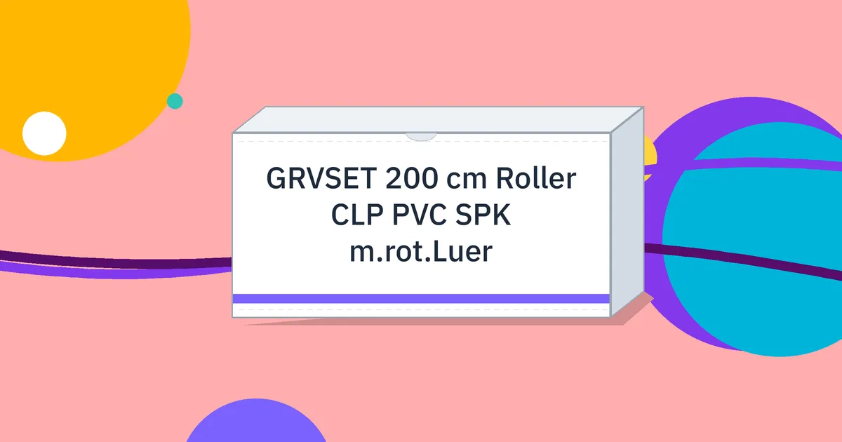 Symbolbild: Packung mit der Aufschrift GRVSET 200 cm Roller CLP PVC SPK m.rot.Luer (PZN 17898241) – Verfügbarkeit und Bezug in Apotheken in Frankfurt am Main