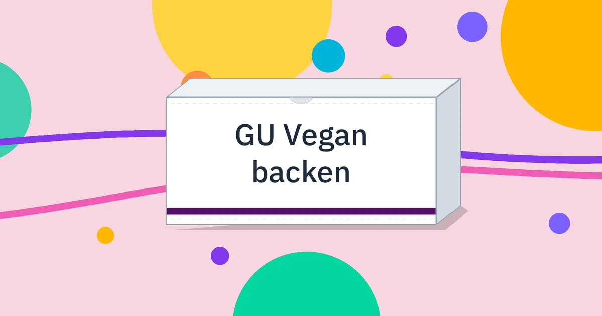 Symbolbild: Packung mit der Aufschrift GU Vegan backen (PZN 17061419) – Verfügbarkeit und Bezug in Apotheken in Frankfurt am Main