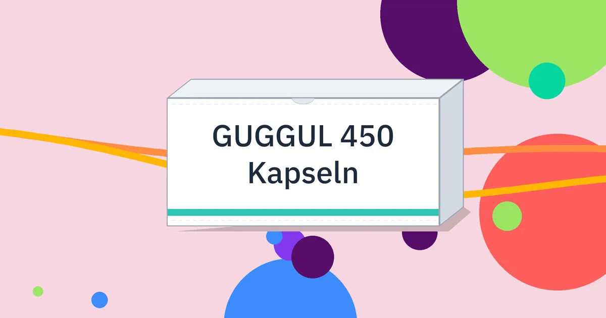 Symbolbild: Packung mit der Aufschrift GUGGUL 450 Kapseln (PZN 20851711) – Verfügbarkeit und Bezug in Apotheken in Frankfurt am Main