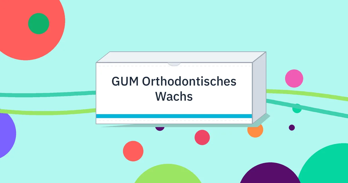 Symbolbild: Packung mit der Aufschrift GUM Orthodontisches Wachs (PZN 02234618) – Verfügbarkeit und Bezug in Apotheken in Frankfurt am Main