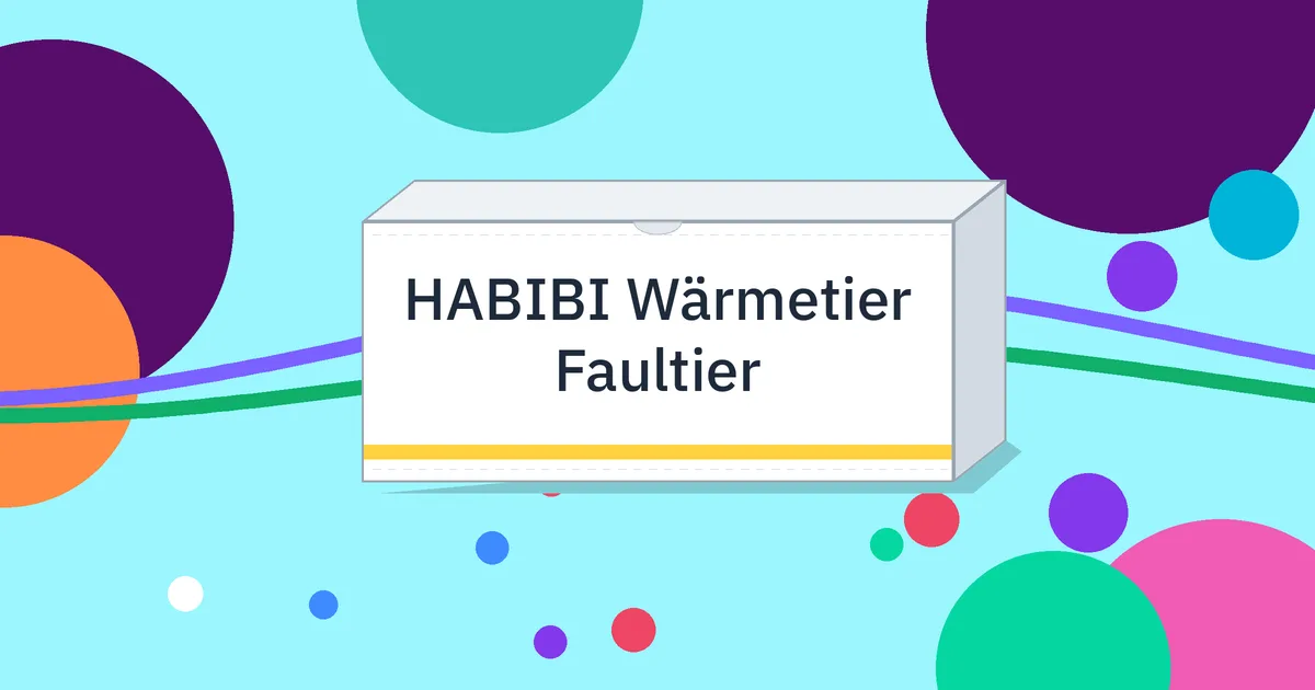 Symbolbild: Packung mit der Aufschrift HABIBI Wärmetier Faultier (PZN 15747779) – Verfügbarkeit und Bezug in Apotheken in Frankfurt am Main