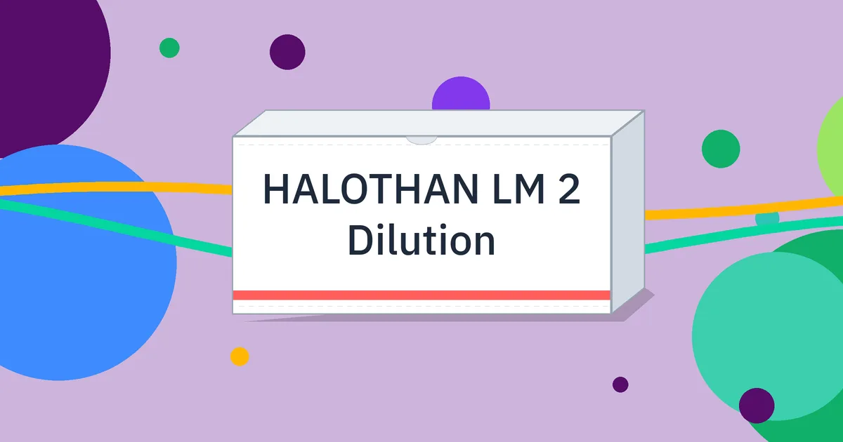 Symbolbild: Packung mit der Aufschrift HALOTHAN LM 2 Dilution (PZN 12883855) – Verfügbarkeit und Bezug in Apotheken in Frankfurt am Main