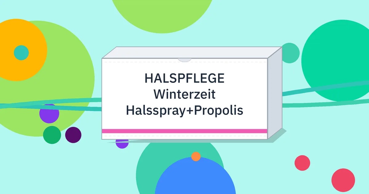 Symbolbild: Packung mit der Aufschrift HALSPFLEGE Winterzeit Halsspray+Propolis (PZN 19967704) – Verfügbarkeit und Bezug in Apotheken in Frankfurt am Main