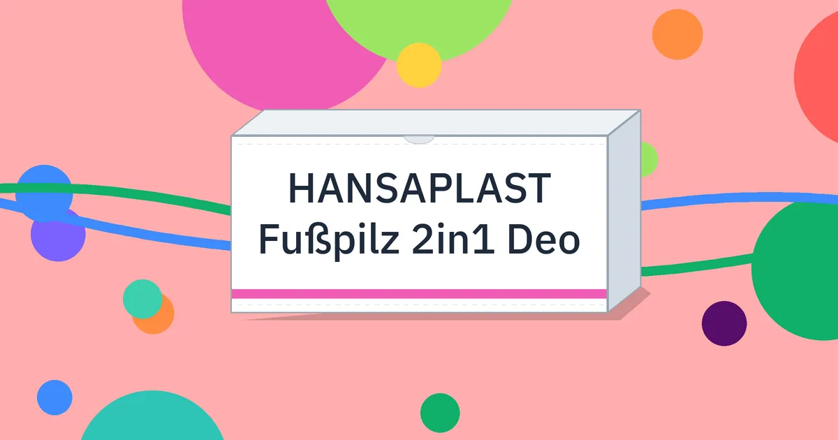 Symbolbild: Packung mit der Aufschrift HANSAPLAST Fußpilz 2in1 Deo (PZN 18720806) – Verfügbarkeit und Bezug in Apotheken in Frankfurt am Main