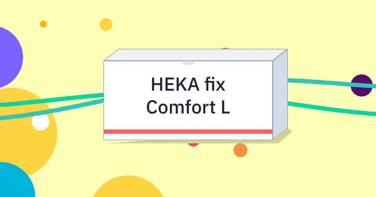 Symbolbild: Packung mit der Aufschrift HEKA fix Comfort L (PZN 16005985) – Verfügbarkeit und Bezug in Apotheken in Frankfurt am Main