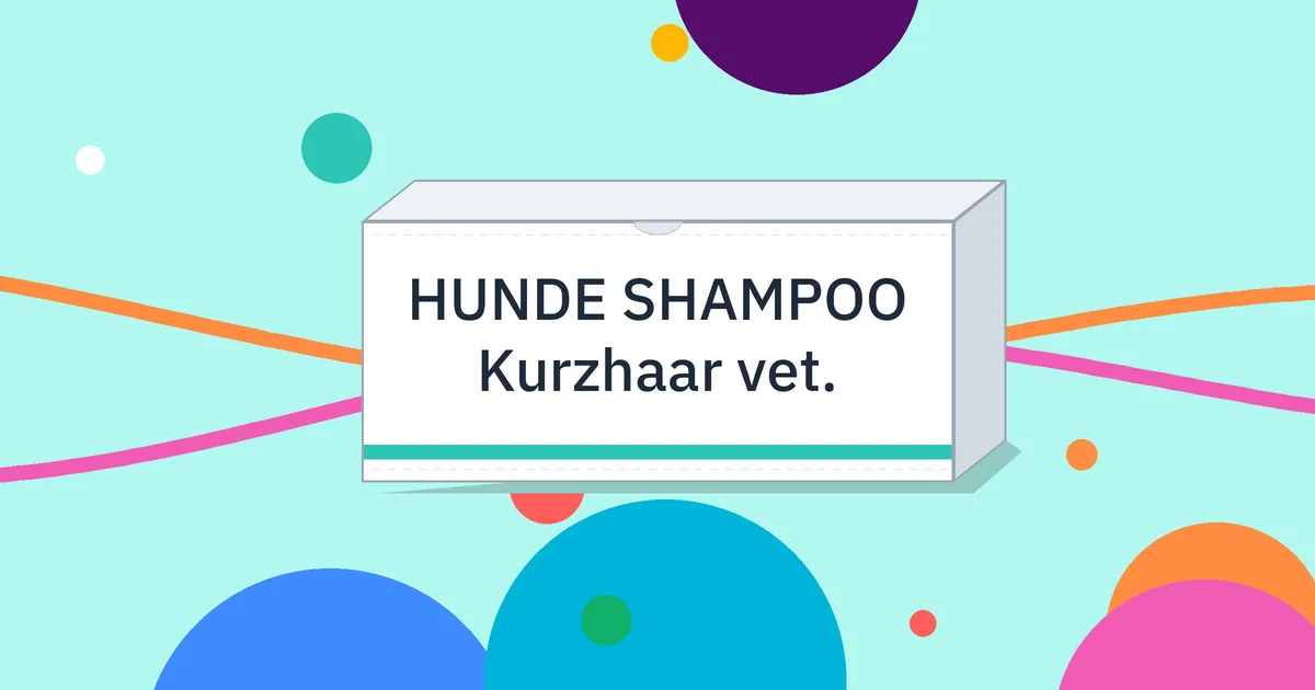 Symbolbild: Packung mit der Aufschrift HUNDE SHAMPOO Kurzhaar vet. (PZN 06831334) – Verfügbarkeit und Bezug in Apotheken in Frankfurt am Main