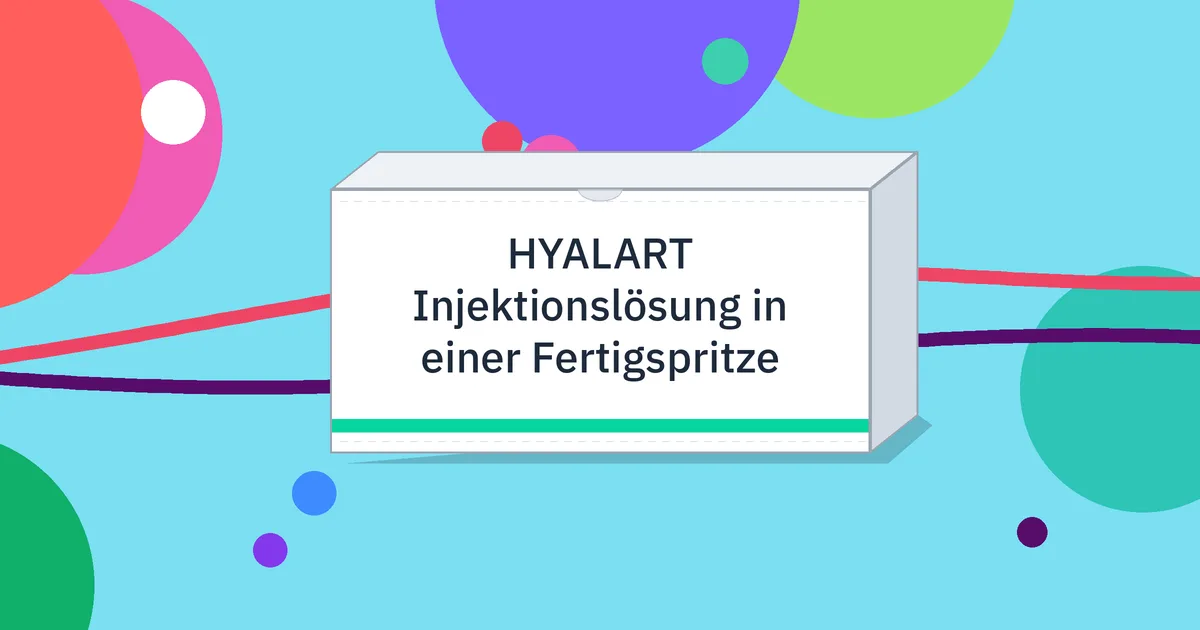 Symbolbild: Packung mit der Aufschrift HYALART Injektionslösung in einer Fertigspritze (PZN 12670119) – Verfügbarkeit und Bezug in Apotheken in Frankfurt am Main