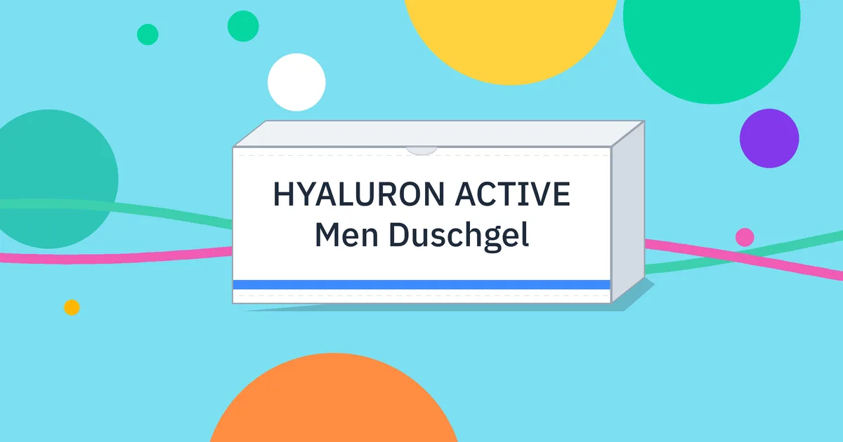 Symbolbild: Packung mit der Aufschrift HYALURON ACTIVE Men Duschgel (PZN 19851025) – Verfügbarkeit und Bezug in Apotheken in Frankfurt am Main