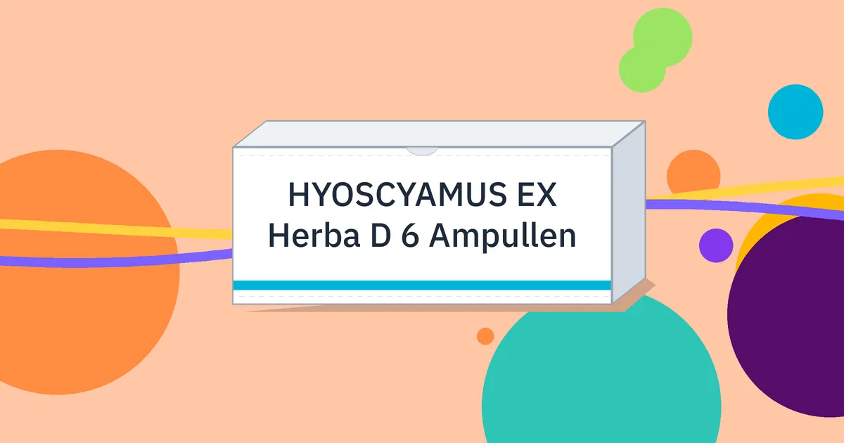 Symbolbild: Packung mit der Aufschrift HYOSCYAMUS EX Herba D 6 Ampullen (PZN 02884664) – Verfügbarkeit und Bezug in Apotheken in Frankfurt am Main