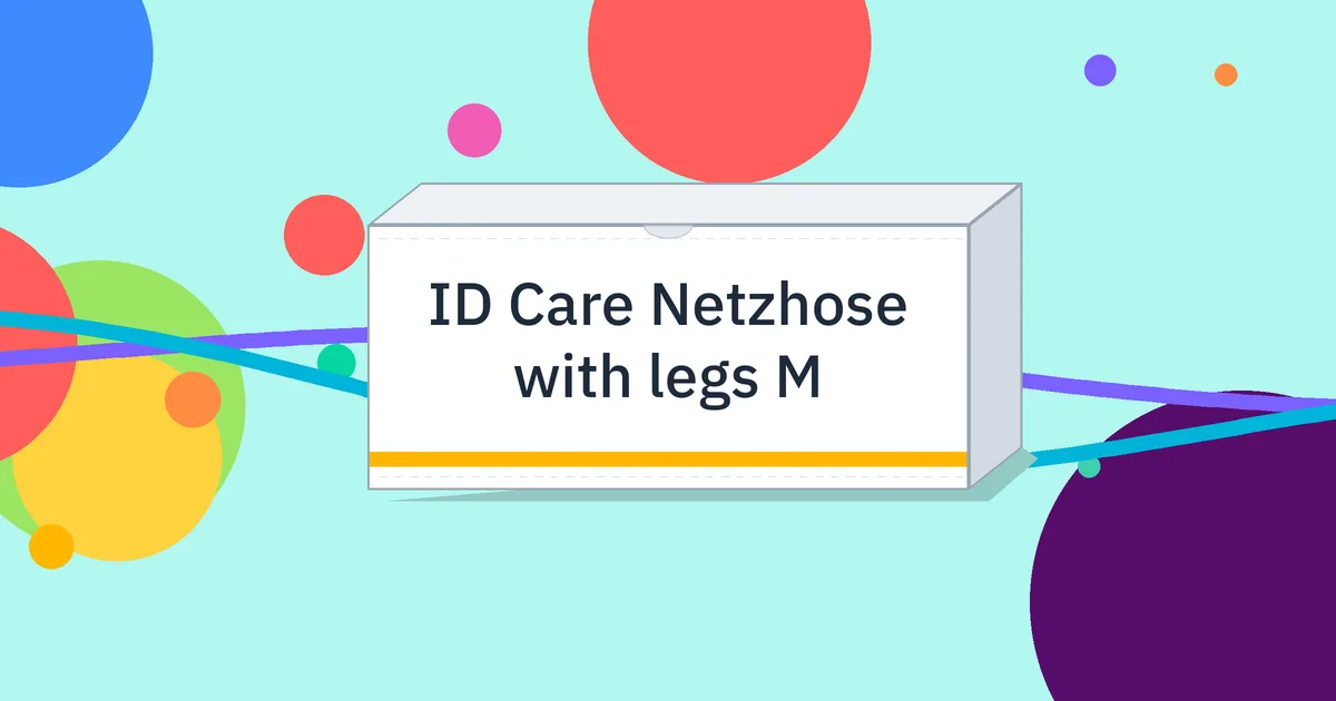 Symbolbild: Packung mit der Aufschrift ID Care Netzhose with legs M (PZN 16162207) – Verfügbarkeit und Bezug in Apotheken in Frankfurt am Main